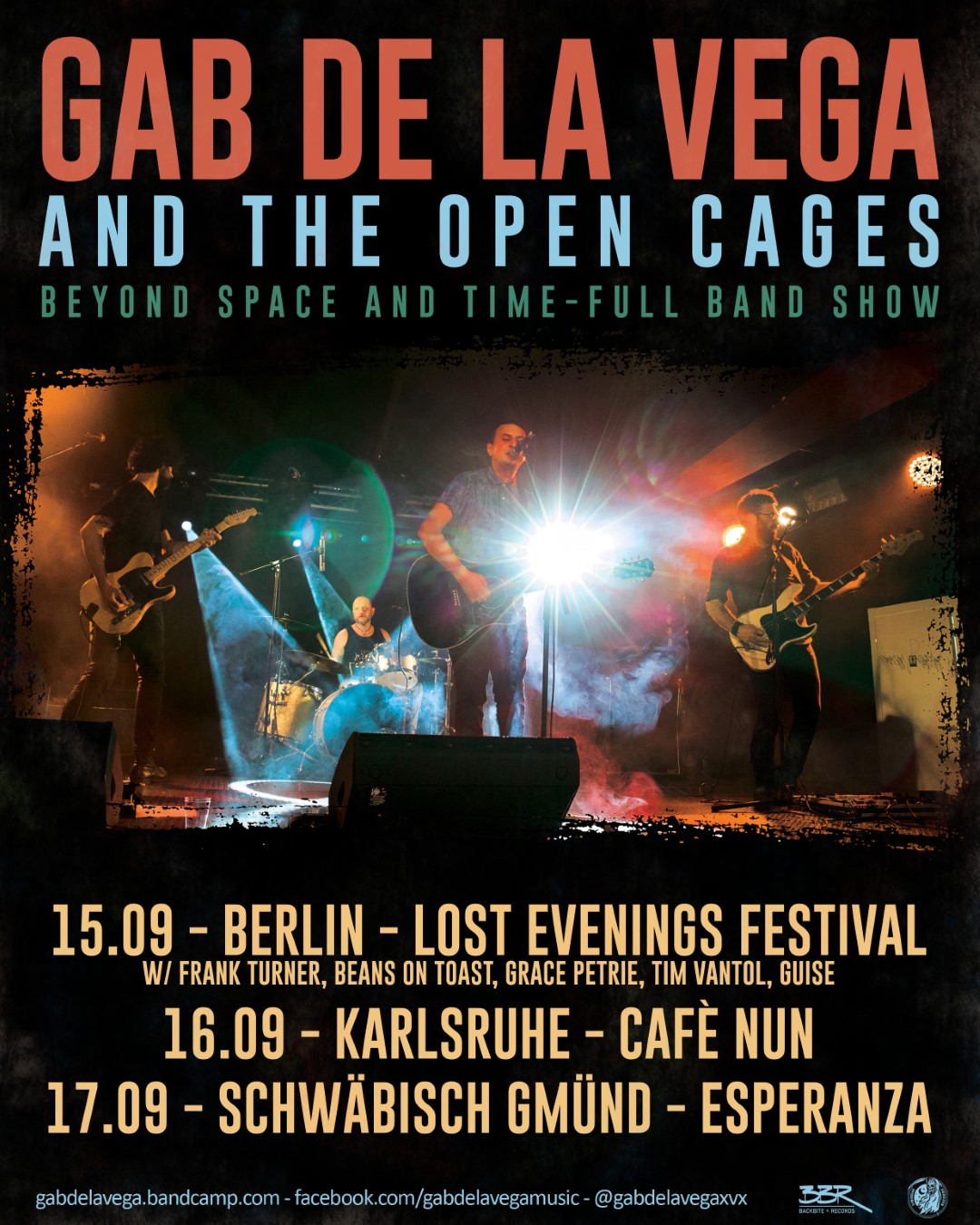 Gab De La Vega and The Open Cages, first time full band in Germany - Epidemic Records